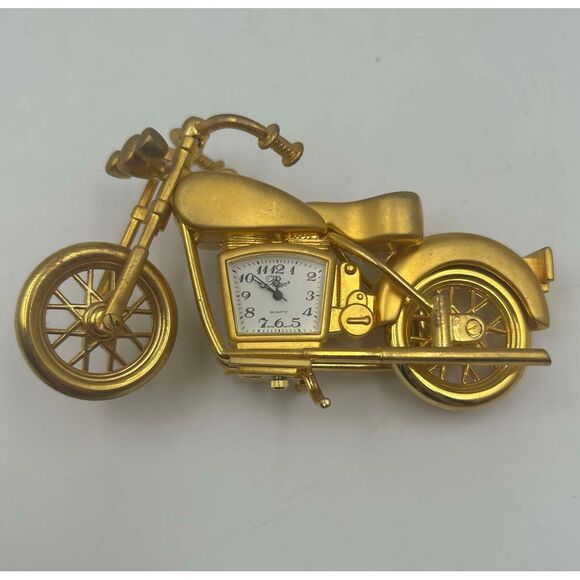 Wall Decor | Vintage Gold Motorcycle Desk Clock Miniature Collectible ...